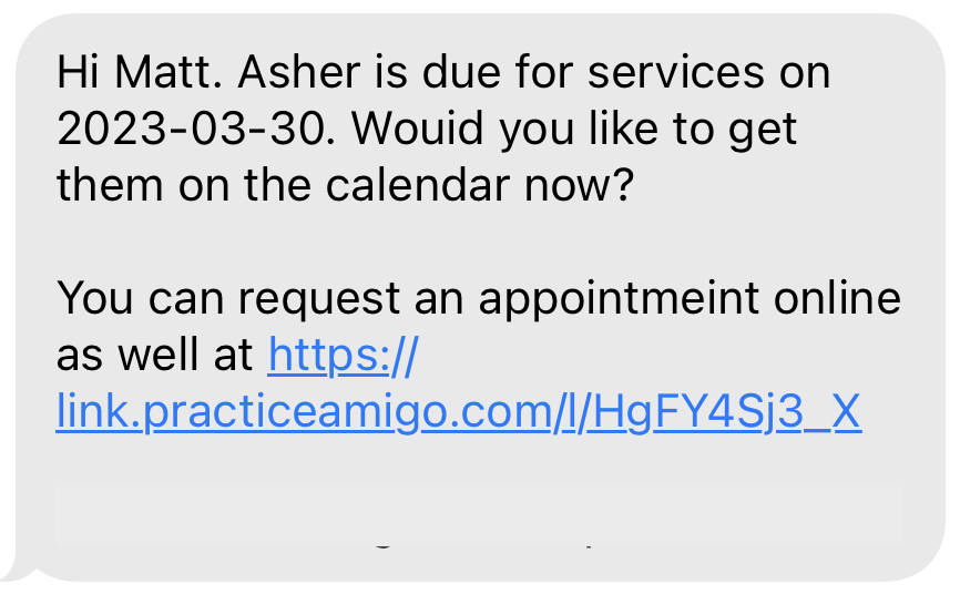 Service Reminders - Practice Amigo